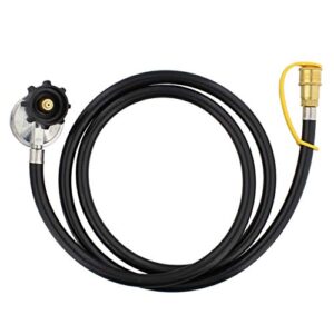 BISupply Low Pressure Regulator Hose, 8ft Steel Propane Regulator Hose for LP Gas Grill or Heater - Low PSI Regulator