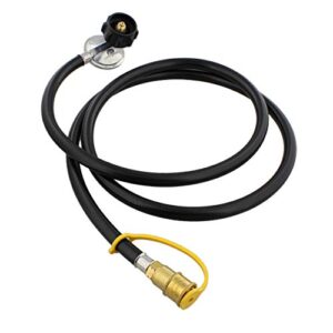 BISupply Low Pressure Regulator Hose, 8ft Steel Propane Regulator Hose for LP Gas Grill or Heater - Low PSI Regulator