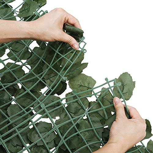 ZENY Artificial Hedge Privacy Fence Screen, 2 Pack 98x59'' Greenery Wall Panels Faux Lvy Leaf Plants Artificial Hedge Fence for Indoor Outdoor,Garden Backyard Decoration