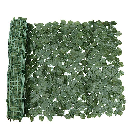 ZENY Artificial Hedge Privacy Fence Screen, 2 Pack 98x59'' Greenery Wall Panels Faux Lvy Leaf Plants Artificial Hedge Fence for Indoor Outdoor,Garden Backyard Decoration