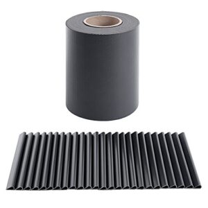 SONGMICS GPJ50GY PVC Privacy Screen Strips 50 m x 19 cm Extra Thick Opaque with 25 x Mounting Clips Anthracite, Charcoal