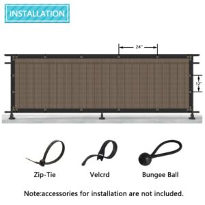 COARBOR 11'x3' Privacy Fence Screen Cover Mesh Blocker with Brass Grommets 180GSM Heavy Duty Fencing for Outdoor Back Yard Patio and Deck Backyard Garden Blocking Neighbor Brown-Customized