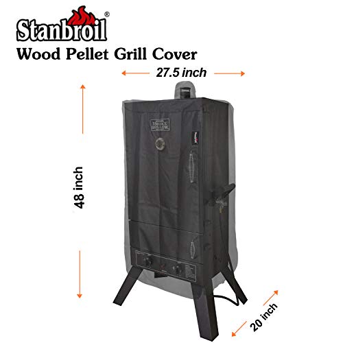 Stanbroil 600D Heavy Duty Waterproof Smoker Cover for Smoke Hollow 44-Inch Smoker/Grill Smoke Hollow Models: PS4400, PS4415, 44241G2, 44241GW