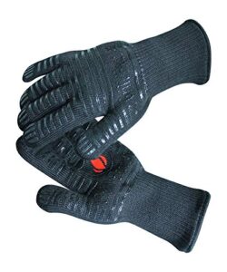 grill heat aid bbq gloves heat resistant 1,472℉ extreme. dexterity in kitchen to handle cooking hot food in oven, cast iron, pizza, baking, barbecue, smoker & camping. fireproof use for men & women