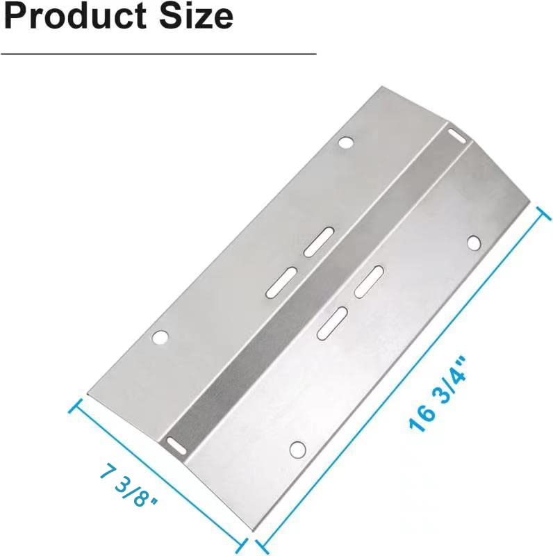 Zemibi Heat Plate Shield Replacement for Cuisinart CGG-200 CGG-220 CGG-240 Gas Grill Models, Stainless Steel Heavy Duty BBQ Parts Flame Tamer Accessories, 16 3/4" x 7 3/8"