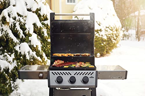 Napoleon Freestyle 365 Propane Gas BBQ Grill - F365DPGT - Barbecue Gas Cart, With 3 Burners, Folding Side Shelves, Instant Failsafe Ignition, Porcelain Coated Cast Iron Cooking Grids