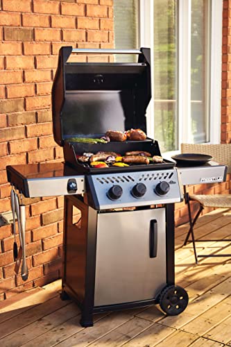 Napoleon Freestyle 365 Propane Gas BBQ Grill - F365DPGT - Barbecue Gas Cart, With 3 Burners, Folding Side Shelves, Instant Failsafe Ignition, Porcelain Coated Cast Iron Cooking Grids