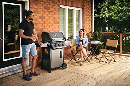 Napoleon Freestyle 365 Propane Gas BBQ Grill - F365DPGT - Barbecue Gas Cart, With 3 Burners, Folding Side Shelves, Instant Failsafe Ignition, Porcelain Coated Cast Iron Cooking Grids