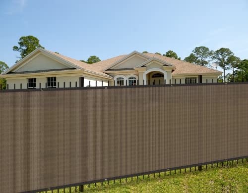 COARBOR 16'x15' Privacy Fence Screen Cover Mesh Blocker with Brass Grommets 180GSM Heavy Duty Fencing for Outdoor Back Yard Patio and Deck Backyard Garden Blocking Neighbor Brown-Customized