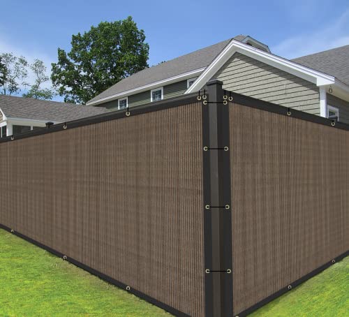 COARBOR 16'x15' Privacy Fence Screen Cover Mesh Blocker with Brass Grommets 180GSM Heavy Duty Fencing for Outdoor Back Yard Patio and Deck Backyard Garden Blocking Neighbor Brown-Customized