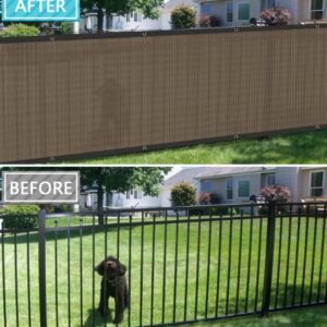 COARBOR 16'x15' Privacy Fence Screen Cover Mesh Blocker with Brass Grommets 180GSM Heavy Duty Fencing for Outdoor Back Yard Patio and Deck Backyard Garden Blocking Neighbor Brown-Customized