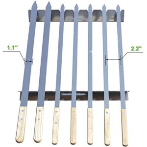 Goutime Stainless Steel Shish Kabob Skewer Rack with Storage Bag, Universal Barbecue BBQ Skewers Holder for Grill