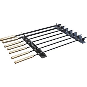 Goutime Stainless Steel Shish Kabob Skewer Rack with Storage Bag, Universal Barbecue BBQ Skewers Holder for Grill