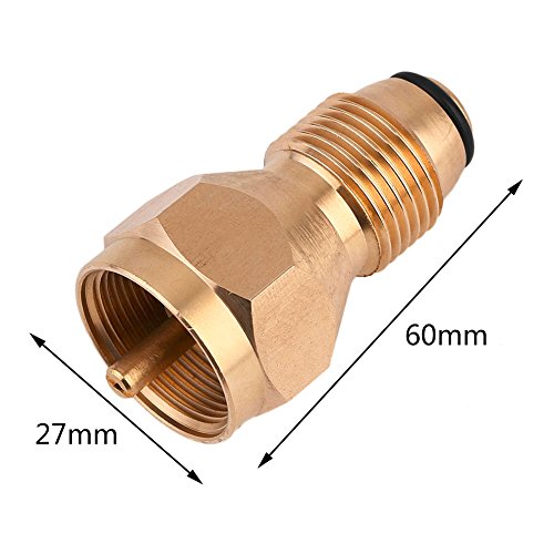 MENSI One Pound Tank Propane Refill Adapter for Small cylinders 100% Solid Brass with Flow Safety Protection