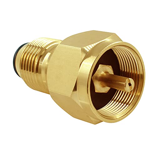 MENSI One Pound Tank Propane Refill Adapter for Small cylinders 100% Solid Brass with Flow Safety Protection