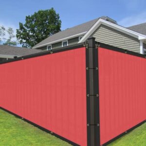 COARBOR 10'x13' Privacy Fence Screen Cover Mesh Blocker with Brass Grommets 180GSM Heavy Duty Fencing for Outdoor Back Yard Patio and Deck Backyard Garden Blocking Neighbor Red-Customized