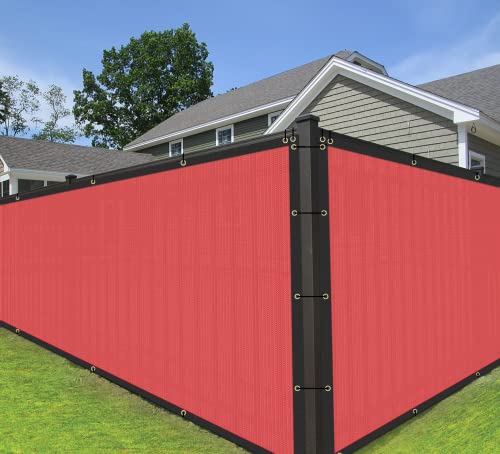 COARBOR 10'x13' Privacy Fence Screen Cover Mesh Blocker with Brass Grommets 180GSM Heavy Duty Fencing for Outdoor Back Yard Patio and Deck Backyard Garden Blocking Neighbor Red-Customized