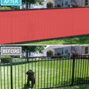 COARBOR 10'x13' Privacy Fence Screen Cover Mesh Blocker with Brass Grommets 180GSM Heavy Duty Fencing for Outdoor Back Yard Patio and Deck Backyard Garden Blocking Neighbor Red-Customized