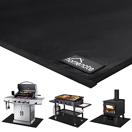 homenote Large Under Grill Mat, Durable 36 x 65 inches Deck and Patio Protective Mats, Fireproof Grill Pads for Outdoor, Perfect for Charcoal Grills, Gas Grills, Oil Fryers and Smokers