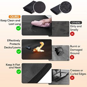 homenote Large Under Grill Mat, Durable 36 x 65 inches Deck and Patio Protective Mats, Fireproof Grill Pads for Outdoor, Perfect for Charcoal Grills, Gas Grills, Oil Fryers and Smokers