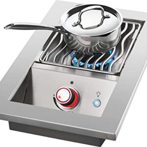 Napoleon Built-In Component - BIB10RTPSS - Single Drop-In Range Style Burner, 10-inch, BBQ Grill, Marine Grade Stainless Steel, Natural Gas, 10-inch Burner, JETFIRE™ Ignition, Easy To Light