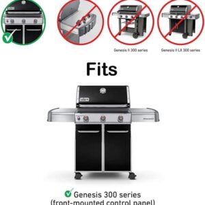 QuliMetal Porcelain Steel Flavorizer Bars and SUS304 Grill Burner for Weber Genesis 300 (2011-2016) E310 E320 E330 S310 S320 S330 with Front Control Panel, Replaces for Weber 7620 7621 62752