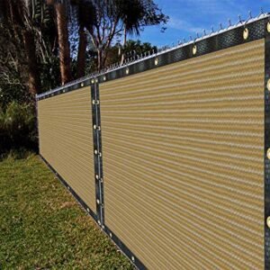 Ifenceview 3'x22' Beige Shade Cloth/Fence Privacy Screen Fabric Mesh Net for Construction Site, Yard, Driveway, Garden, Railing, Canopy, Awning 160 GSM UV Protection