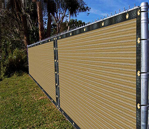 Ifenceview 3'x22' Beige Shade Cloth/Fence Privacy Screen Fabric Mesh Net for Construction Site, Yard, Driveway, Garden, Railing, Canopy, Awning 160 GSM UV Protection