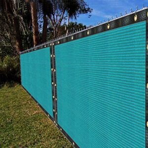 Ifenceview 3'x8' Turquoise Green Shade Cloth Fabric Fence Privacy Screen Panels Mesh Net for Construction Site Yard Driveway Garden Pergolas Gazebos Railing Canopy Awning 180 GSM UV Protection