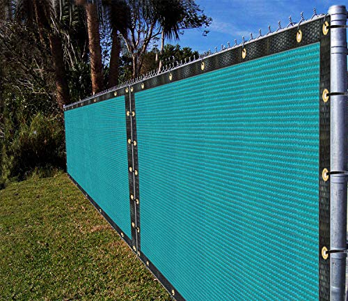 Ifenceview 3'x8' Turquoise Green Shade Cloth Fabric Fence Privacy Screen Panels Mesh Net for Construction Site Yard Driveway Garden Pergolas Gazebos Railing Canopy Awning 180 GSM UV Protection