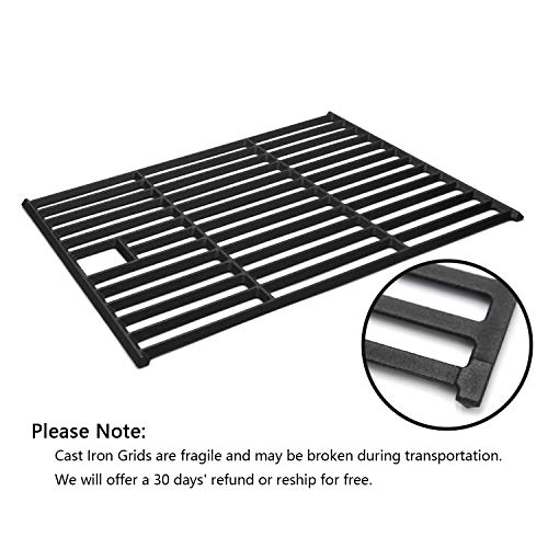 Hongso 17 1/4 Inch Cast Iron Cooking Grill Grates Replacement Parts for Nexgrill 720-0649, Members Mark 720-0691A, 720-0778A, Aussie 6703C8FKK1, Brinkmann 810-9490-F, Backyard Gas Grill, 2-Pack PCD252