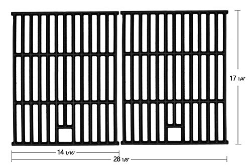 Hongso 17 1/4 Inch Cast Iron Cooking Grill Grates Replacement Parts for Nexgrill 720-0649, Members Mark 720-0691A, 720-0778A, Aussie 6703C8FKK1, Brinkmann 810-9490-F, Backyard Gas Grill, 2-Pack PCD252