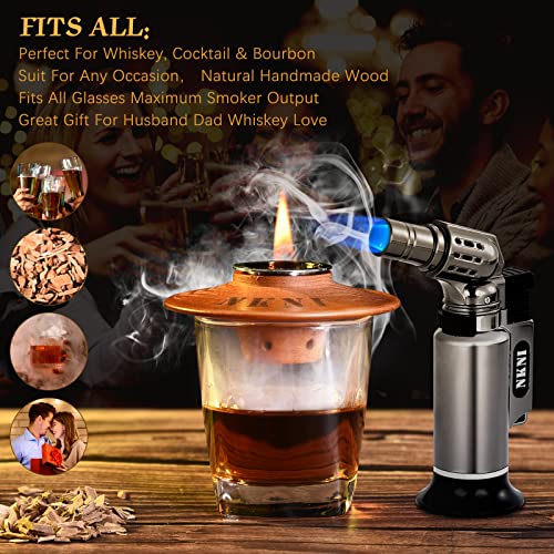 NKNI Cocktail Smoker Kit with Torch, Four Kinds of Wood Smoked Chips for Whisky, Cocktail and Bourbon, Old Fashioned Smoker Kit,Gift for Father, Husband and Friend (No Butane) (4)