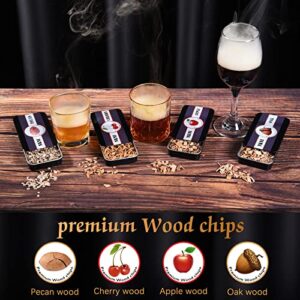 NKNI Cocktail Smoker Kit with Torch, Four Kinds of Wood Smoked Chips for Whisky, Cocktail and Bourbon, Old Fashioned Smoker Kit,Gift for Father, Husband and Friend (No Butane) (4)