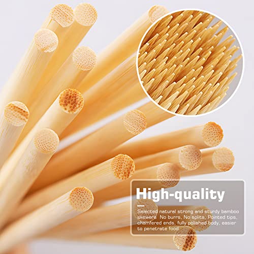 TONGYE [200 PCS] 6 inch Bamboo Skewers, Premium Wooden Skewers Without Splinters, Skewers for Grilling, BBQ, Appetizer, Fruit Kabobs, Chocolate Fountain, Cocktail Toothpicks, and Food Skewer Sticks.