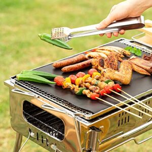 AssaiLuck Grill Mats for Outdoor Grill - Set of 6 Nonstick Heavy Duty Grill Mats - 15.75 x 13 Inches, PFOA-Free, Dishwasher Safe, 500°F Heat Resistant