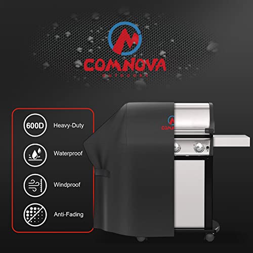 Comnova Grill Cover 55 Inch - 600D BBQ Cover for Outdoor Grill Heavy Duty and Waterproof, 55 Inch Barbecue Gas Grill Covers for Weber, Char-Broil, Nexgrill, Monument, Dyna-glo, Brinkmann and More