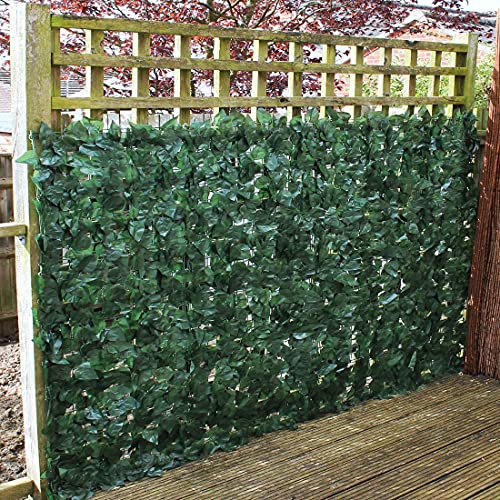 True Products S1011D Artificial Screening Ivy Leaf Hedge Panels On Roll Privacy Garden Fence 1m x 3m high Long, Green, 4 kg