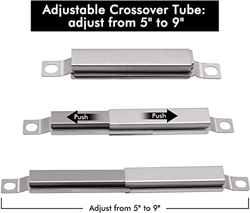 Adviace Grill Replacement Parts for Kenmore 6 Burner 146.23681310 146.47223610 146.23766310 PG-40612SOL Gas Grill Flame Tamer 40800023 Grill Burner 40700125 Crossover Tubes