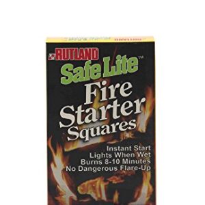 Rutland Products Safe Lite Fire Starter Squares, 24 Squares - 50C