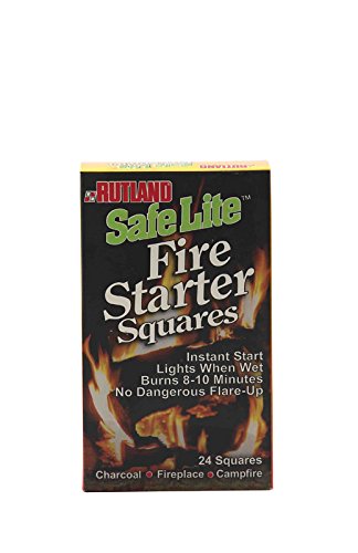 Rutland Products Safe Lite Fire Starter Squares, 24 Squares - 50C