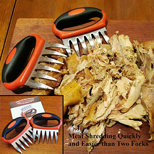 DflowerK Meat Shredding Claws Stainless Steel Shredder Claws BBQ Meat Forks, Perfect for Shredding Handing Pulling Pork Chicken Beef Turkey