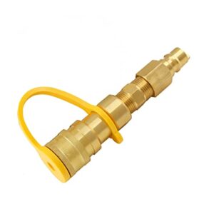 Unlorspy 3/8 Inch Natural Gas Brass Quick Connect Fittings, Solid Brass Propane Gas Connector Adapter with 3/8 Inch Male Pipe NPT Thread & 3/8 Inch Female NPT Thread