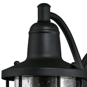 Westinghouse Lighting 6334700 Crestview One-Light Outdoor Wall Fixture, Textured Black Finish with Clear Seeded Glass