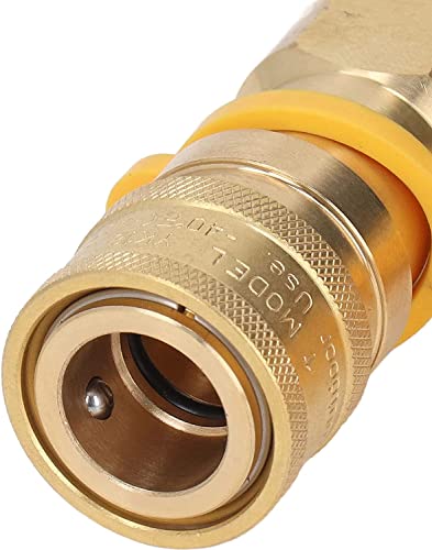 1/2 Inch Natural Gas Y Splitter, Durable Brass 2 Way Quick Connect Adapter for Natural Gas, for Weber Natural Gas Grills, Patio Heater, Pizza Oven