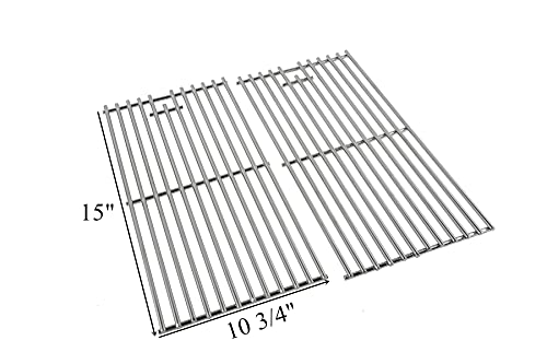 SafBbcue 15" x 21.5" Grill Grates Grids and Heat Plates Burner Covers Replacement for Kitchen Aid 720-0891B, 720-0891R, 730-0891B, 730-0891R (Stainless Steel)