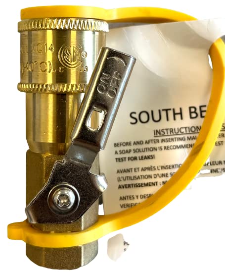 South Bend Components 1/4" RV Propane Shutoff Valve Female Quick Connect for Propane/Natural Gas/Air, 100% Solid Brass