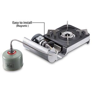 Campingmoon Portable Butane Gas Stove Adapter, Input: Screw-On Gas Tank, Output: Camping Integrated Gas Stove, Camping Butane Gas Tank Connector Converts To Screw-On Tank Connector,Z13