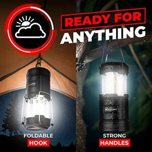 GearLight Camping Lantern - 2 Portable, LED Battery Powered Lamp Lights, Magnetic Base and Foldable Hook for Emergency Use or Camp Sites. Gift for him, for Kids Stocking Stuffer. Christmas Gift.﻿