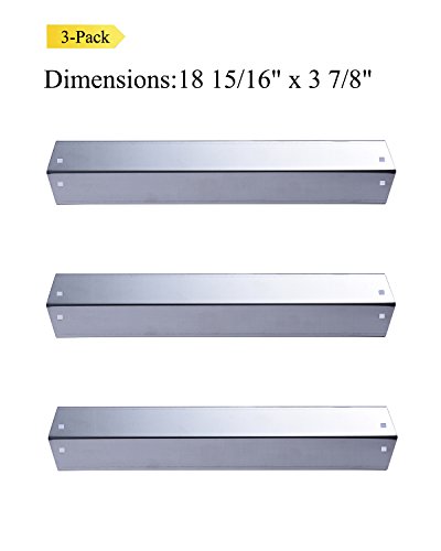 Votenli S9505A (3-Pack) Replacement Parts for Chargriller 3001 3030 4000 5050 5072,5252, 5650,4208 Stainless Steel Burner and Stainless Steel Heat Plates